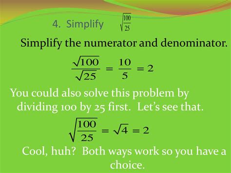 PPT Simplifying Square Roots PowerPoint Presentation Free Download ID