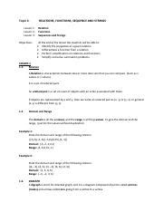 Relations Functions And Sequences Pdf Topic Lesson Lesson Lesson Objectives