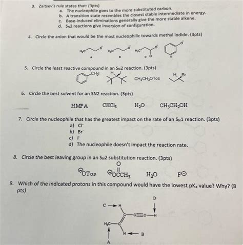 Solved 3 Zaitsevs Rule States That 3pts A The