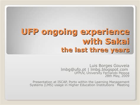 Sakai Usage Ppt College Education Education