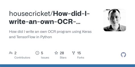 GitHub Housecricket How Did I Write An Own OCR Program Using Keras And TensorFlow In Python