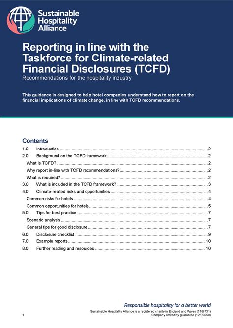 Reporting In Line With The Taskforce For Climate Related Financial Disclosures Tcfd World