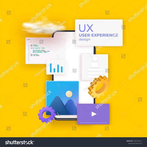 Ux Ui Flowchart Mockups Mobile Application Stock Vector Royalty Free Shutterstock