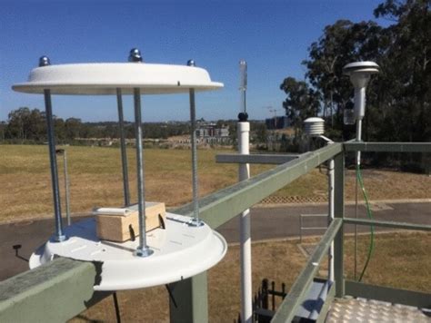 Passive Sampler Mounted To The Railing Of An Air Quality Monitoring