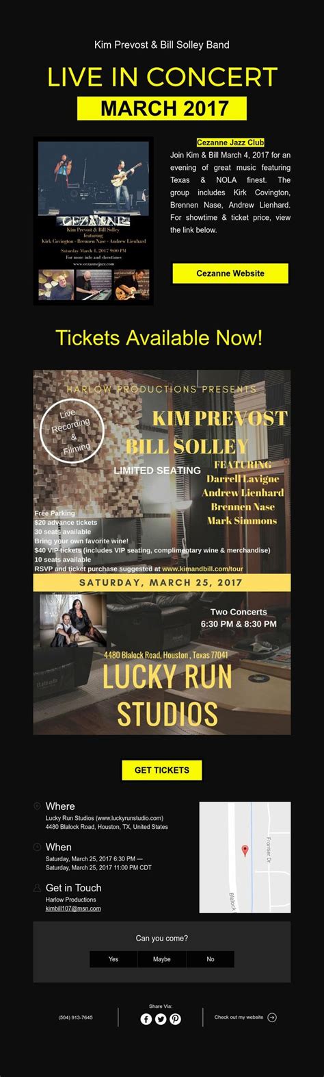 Kim Prevost And Bill Solley Band Live In Concert