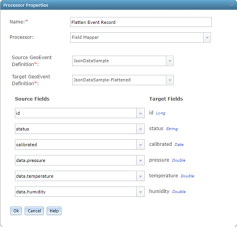 Field Mapper Processor—arcgis Geoevent Server Help Documentation For Arcgis Enterprise