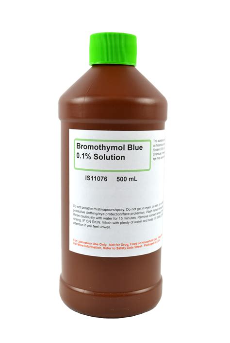 Bromothymol Blue Solution 01 Aqueous 500ml Nebraska Scientific