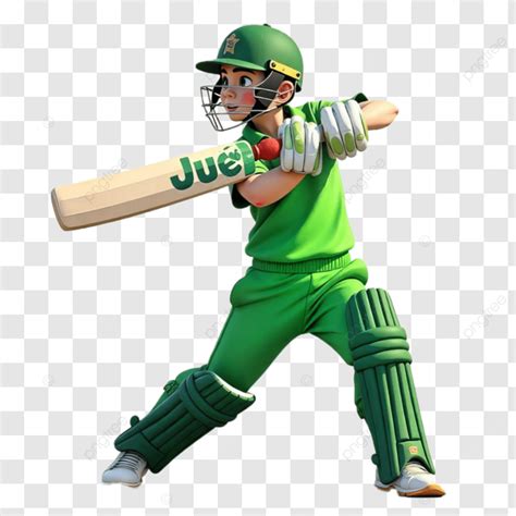 3d 3차원 밑그림 크리켓 선수 밝다 녹색 초록색 제복 교복 유니폼 헬멧 배트 타격 자세 어둡다 피부 결의 결단 결의 표정 표정
