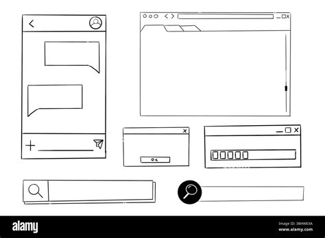 retro window browser frame y2k interface doodle old border chat or