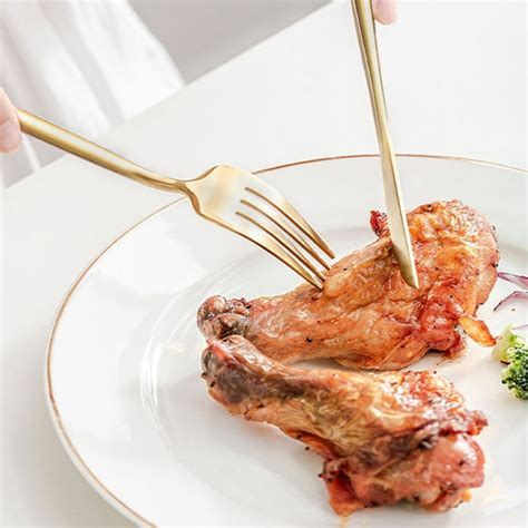 Комплект прибори за хранене от 24 части португалски стил неръждаема стомана 6 X ножове 6 X