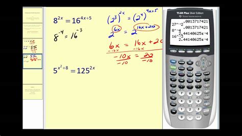 Solving Exponential Equations Part 1 Of 2 Youtube