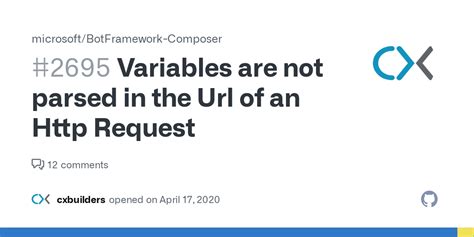 variables are not parsed in the url of an request · issue 2695