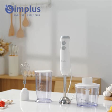 Simplus เครื่องปั่นมือ เครื่องบดเนื้อ เครื่องตีไข่ไฟฟ้า เครื่องครัวหลายฟังก์ชัน อาหารเด็ก การ