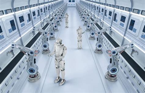 Premium Photo Automation Industry Concept With 3d Rendering Robot Assembly Line In Factory