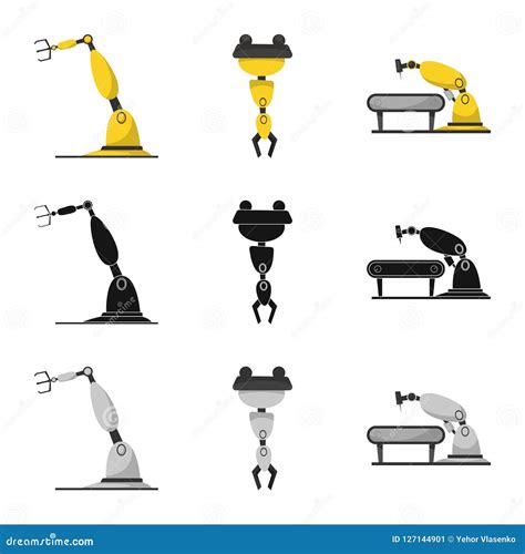Vector Design Of Robot And Factory Icon Collection Of Robot And Space Stock Vector Illustration