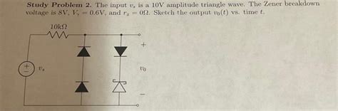 Solved Study Problem The Input Vs Is A V Amplitude Chegg Com