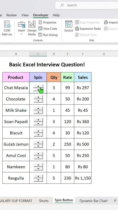 Spinbutton In Ms Excel ⚡exceltips Youtube
