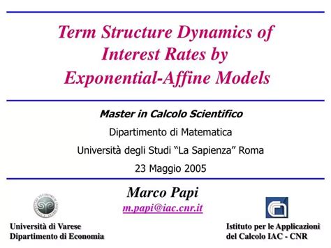 Ppt Term Structure Dynamics Of Interest Rates By Exponential Affine