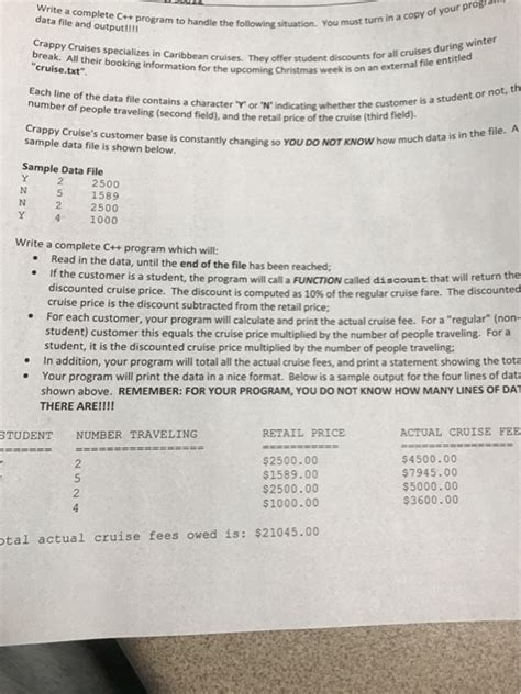 Solved Write A Complete C Program To Handle The Following Chegg