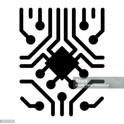다이오드 및 마이크로 칩 솔리드 아이콘 전자 개념 흰색 배경에 Pcb 벡터 기호 글리프 스타일 아이콘 모바일 개념 웹 디자인과 아날로그 프로세서 회로 벡터 그래픽 Cpu에