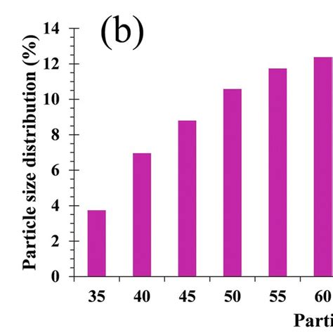 A Fesem Image And B Particle Size Distribution Of The Fe2o3 Nps