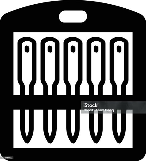 큰 눈 바늘 세트 다양한 크기 개념 뜨개질 바느질 상자에 바느질 벡터 아이콘 디자인 맞춤형 맞춤 제작 기호 맞춤 제작 의류 기호