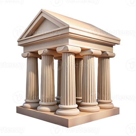 Dramatic Vintage Historic Building Columns Classical Style Detailed
