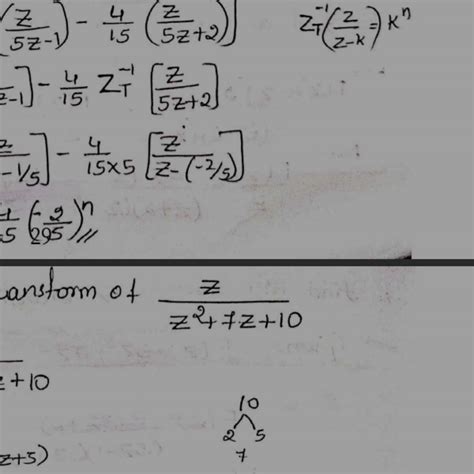 Find The Inverse Z Transform Of The Function Frac Z Z2 7z 10