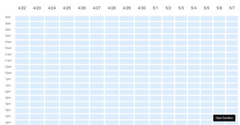 React Schedule Selector Examples Codesandbox