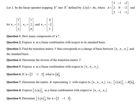 solved 3 1 21 let l be the linear operator mapping rinto