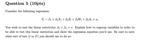 solved consider the following regression yi β1 β2xi