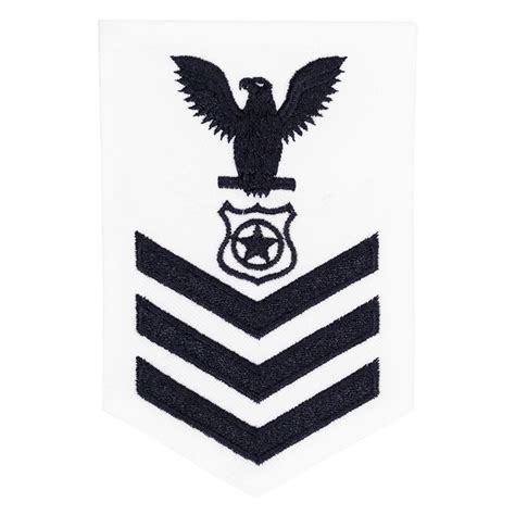 Navy E6 Female Rating Badge Master At Arms White Vanguard Industries