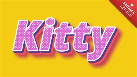 Kitty Pop Art Polka Dots Pink Text Effect Generator
