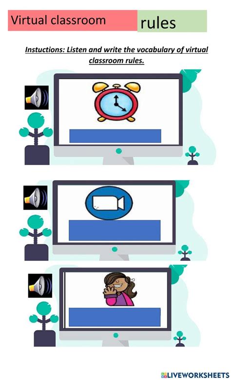 Virtual Clasroom Rules Vocabulary Worksheet Live Worksheets Virtual Clasroom Rules Vocabulary Worksheet Live Worksheets