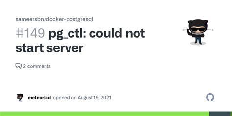 pg ctl could not start server · issue 149 · sameersbn docker