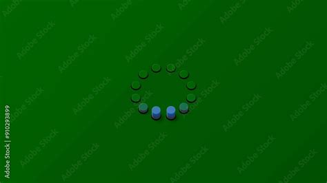 Animated Round Rotating Loading Blue Bar On A Green Screen Background