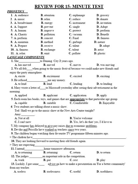15 Minute Test Unit 34 E10 Pdf