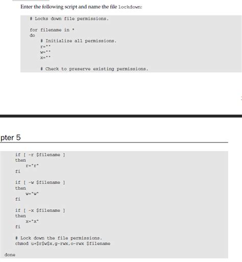 Solved Shell Script Question Make The Lockdown Script An