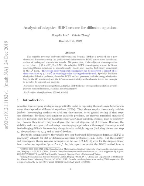 Analysis Of Adaptive Bdf2 Scheme For Diffusion Equations Deepai