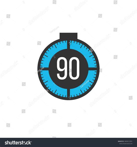 90 Minutes Timer Stopwatch Or Countdown Icon Royalty Free Stock