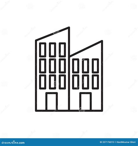 Buildingline In Thin Line Black Color Flat Simple Vector Symbols