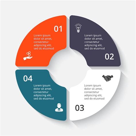 Premium Vector Circular Pie Chart Divided Into 4 Colorful Sectors