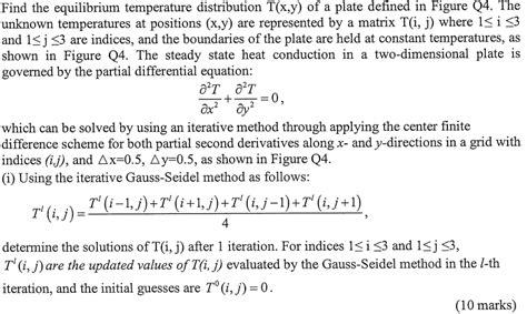 Solved Find The Equilibrium Temperature Distribution Txy