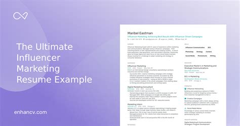 5 Influencer Marketing Resume Examples And Guide For 2023