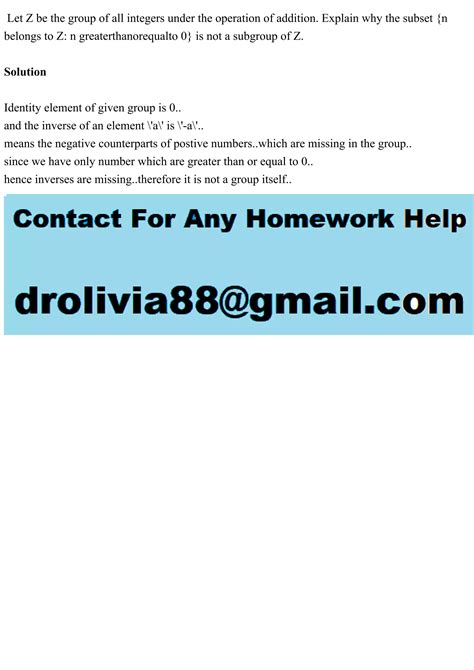 let z be the group of all integers under the operation of addition e pdf