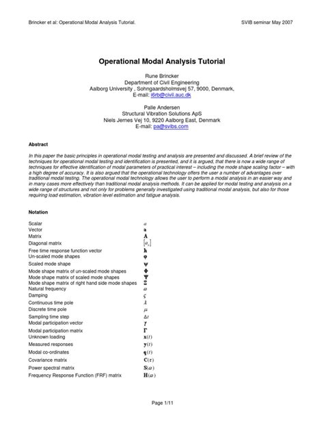 operational modal analysis tutorial pdf finite element method