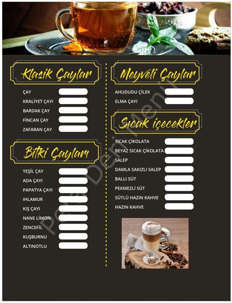 Resimli Ve Vektörel Menü Sayfa Grafiği