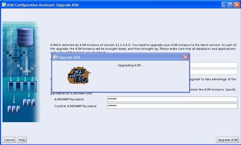 screenshots of upgrade of 11gr1 asm to 11gr2 grid infrastructure on linux 5