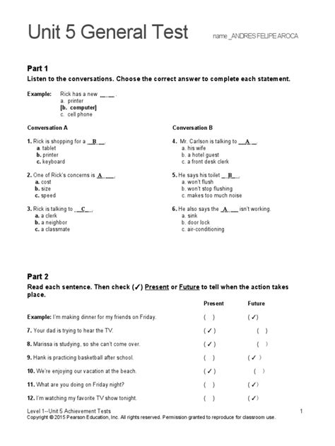 quiz level 6 unit 5 1 pdf