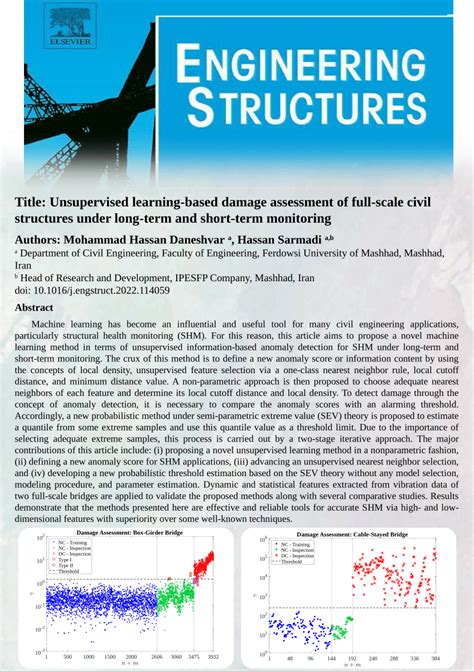 PDF Unsupervised Learning Based Damage Assessment Of Full Scale Civil Structures Under Long